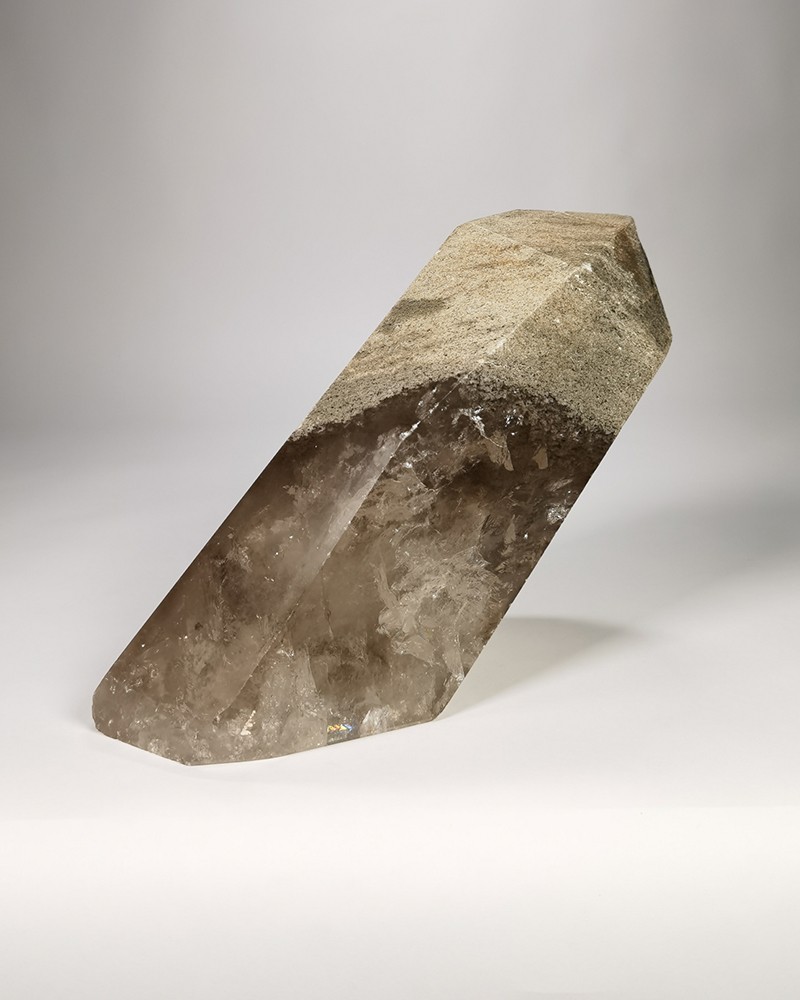 Smoky crystal with rock