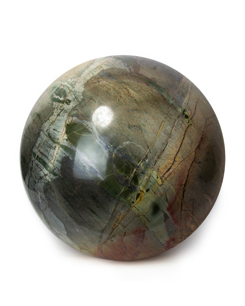 Handcrafted from genuine agate quartz, amazing huge sphere on stand.